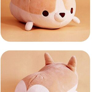 FlorisHome Cute Funny Corgi Dog Shaped Plush Pillows Soft Toys Doll Vent Creative Corgi Dog Butt Plush Pillows (Tan White 40 cms 40 cms)