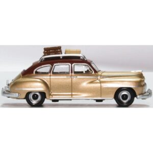 Oxford Diecast 1946-1948 DeSoto Suburban Yellow and Red San Francisco Taxi The Godfather Movie 1/87 (HO) Scale Diecast Model Car