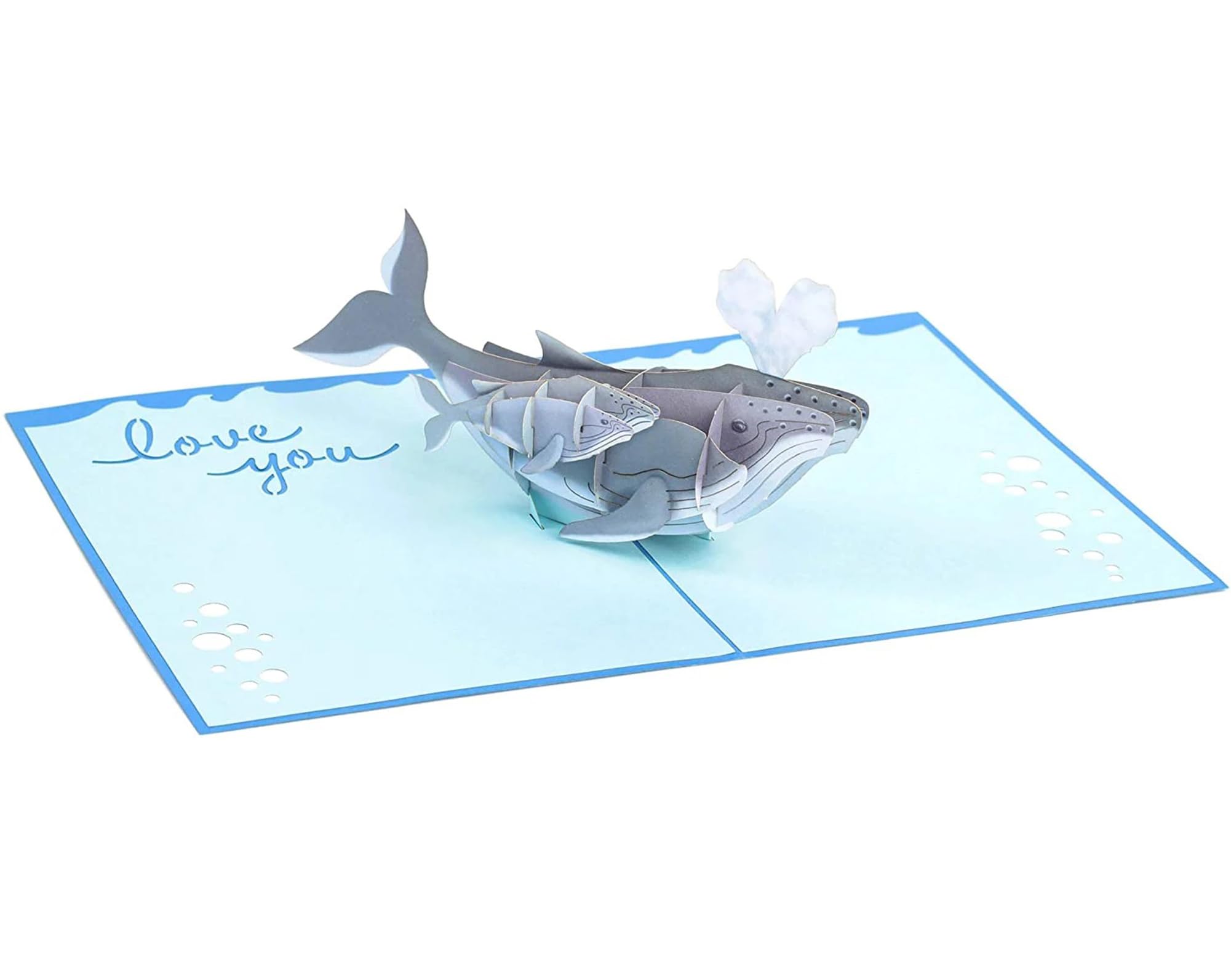 PopLife Humpback Whale Parent and Child 3D Pop Up Card - Mother's Day Gift, Whale Lover's Birthday, Graduation - for Mom, for Daughter, for Son, for Parent, for Dad