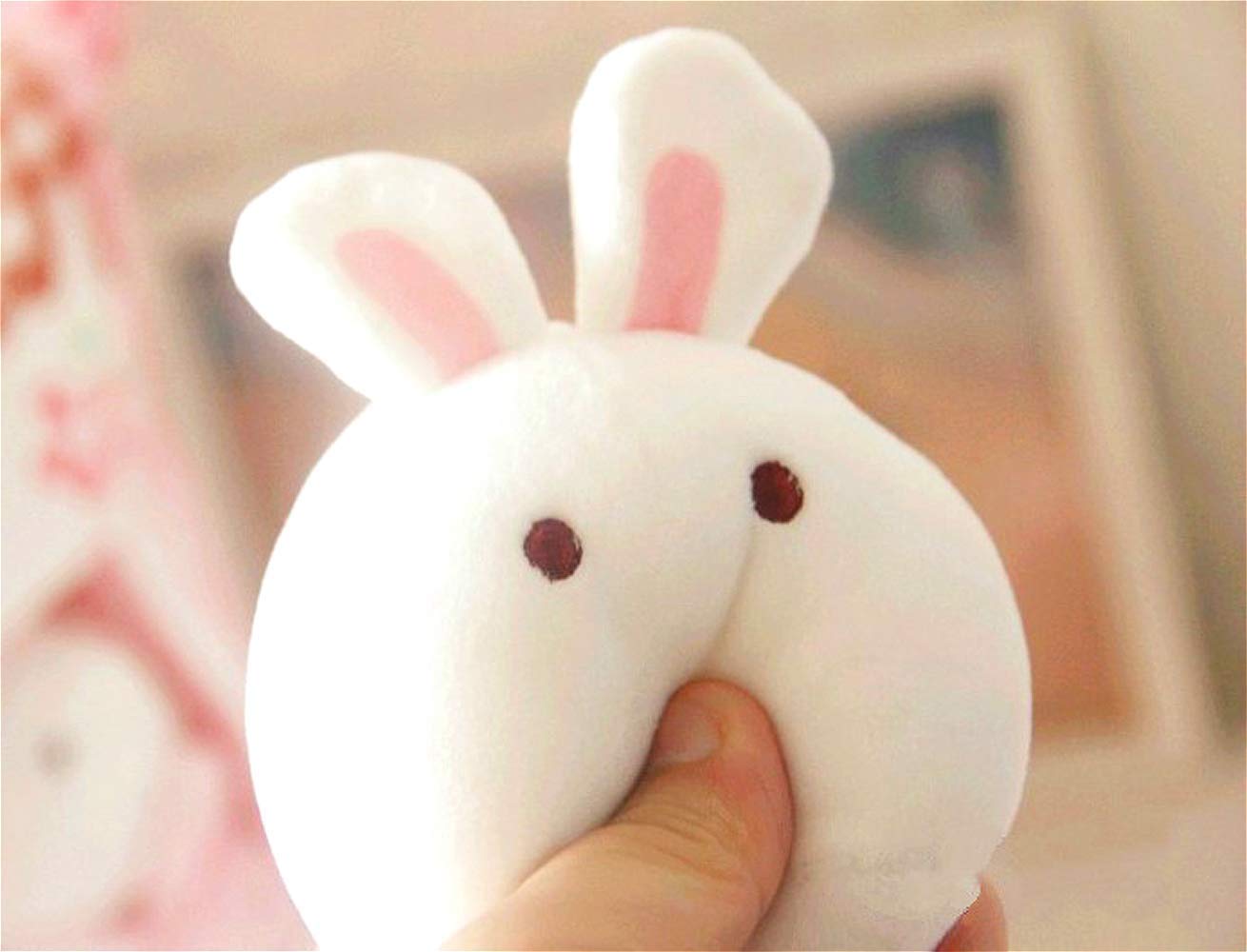 Nenalayo Cute Throw Pillow Stuffed Animal Toys Removable Fluffy Bunnies Creative Gifts for Teens Girls Kids