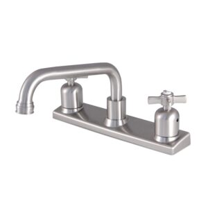 kingston brass fb2138zx millennium 8" centerset kitchen faucet, brushed nickel