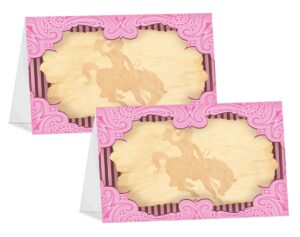 pop parties cowgirl pink - 12 table tents - cowgirl buffet cards - cowgirl place cards - cowgirl party decorations - cowgirl party supplies - farm party supplies