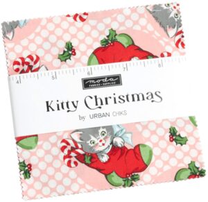 urban chiks kitty christmas charm pack 42 5-inch squares moda fabrics 31200pp