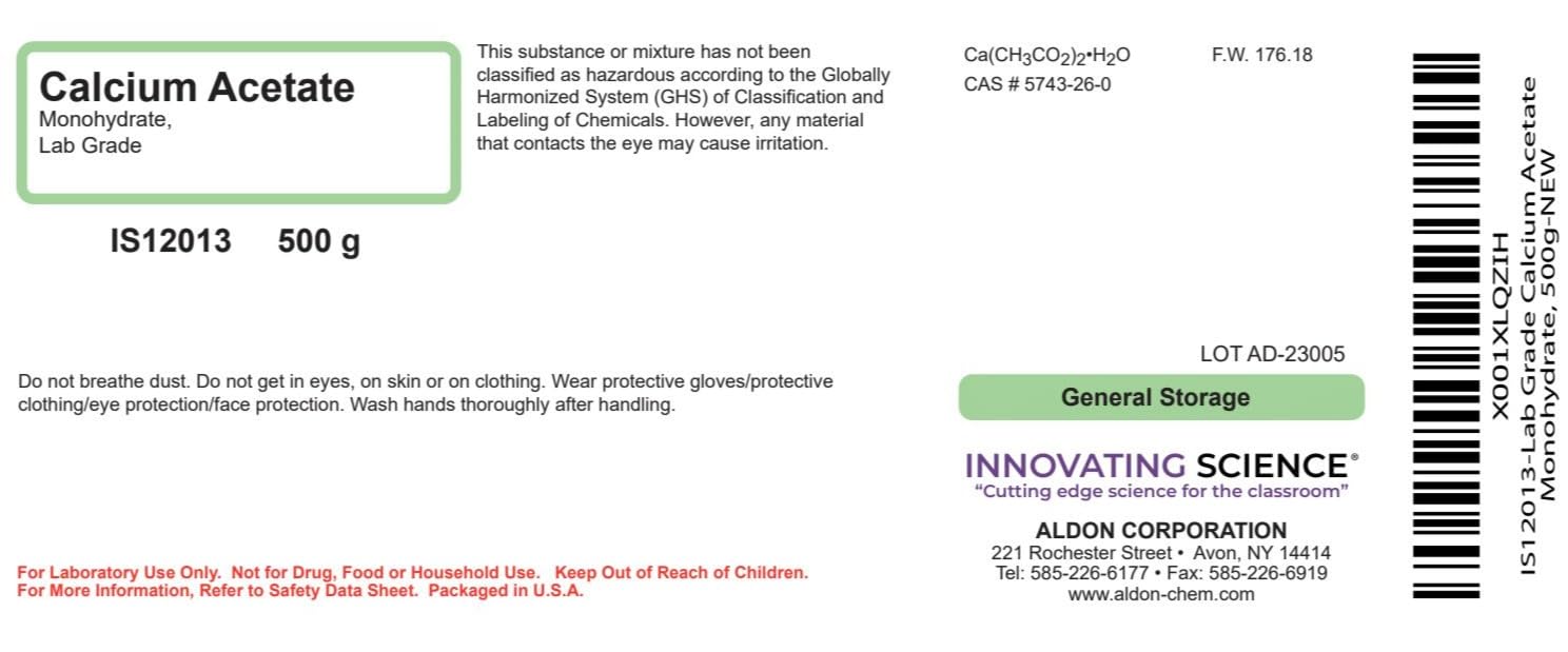 ALDON Innovating Science Laboratory-Grade Calcium Acetate Monohydrate, 500g - The Curated Chemical Collection