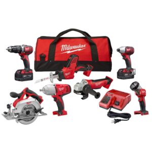 milwaukee 2694-27 m18 18-volt lithium-ion cordless combo kit (7 tool set)