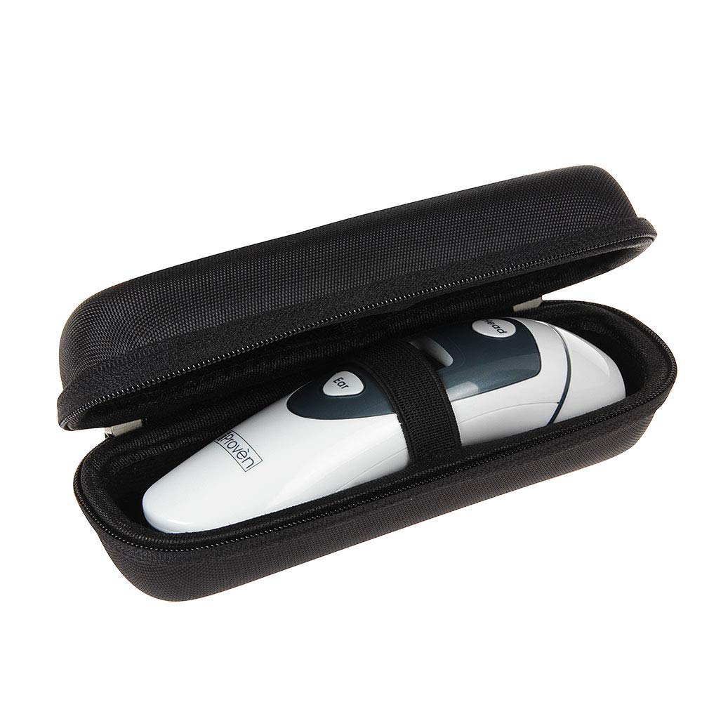 Hermitshell Travel case for iProven Thermometer Forehead and Ear DMT-489 (Black)-Only Case