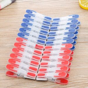 Strong Non-Slip Wide Open Plastic Clothes Clips for Drying Clothing Clamps Sturdy Travel Clothespins 24 Pack