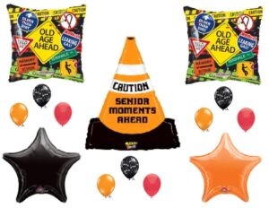 old age road signs happy birthday party balloons decoration supplies 50th 60th over the hill