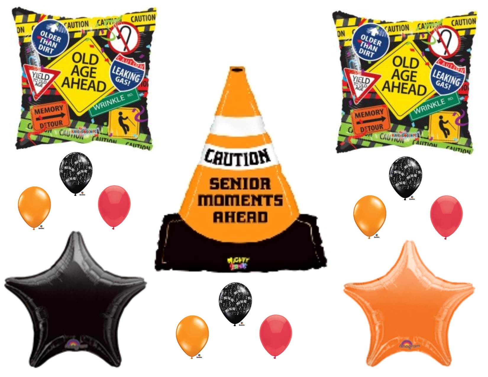 Old Age Road Signs Happy Birthday Party Balloons Decoration Supplies 50th 60th Over The Hill