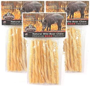 tasmans natural pet premium wild boar twister dog chews, pack of 10 (30 chews)