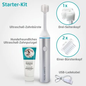 Techmira Cleany Teeth Toothbrush for Dogs Starter Kit