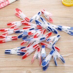 Strong Non-Slip Wide Open Plastic Clothes Clips for Drying Clothing Clamps Sturdy Travel Clothespins 24 Pack