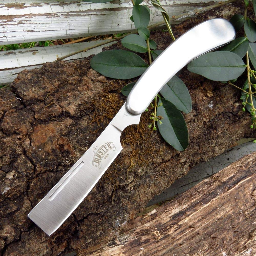 7.75" Silver Medium Straight Razor Folding Knife Knife