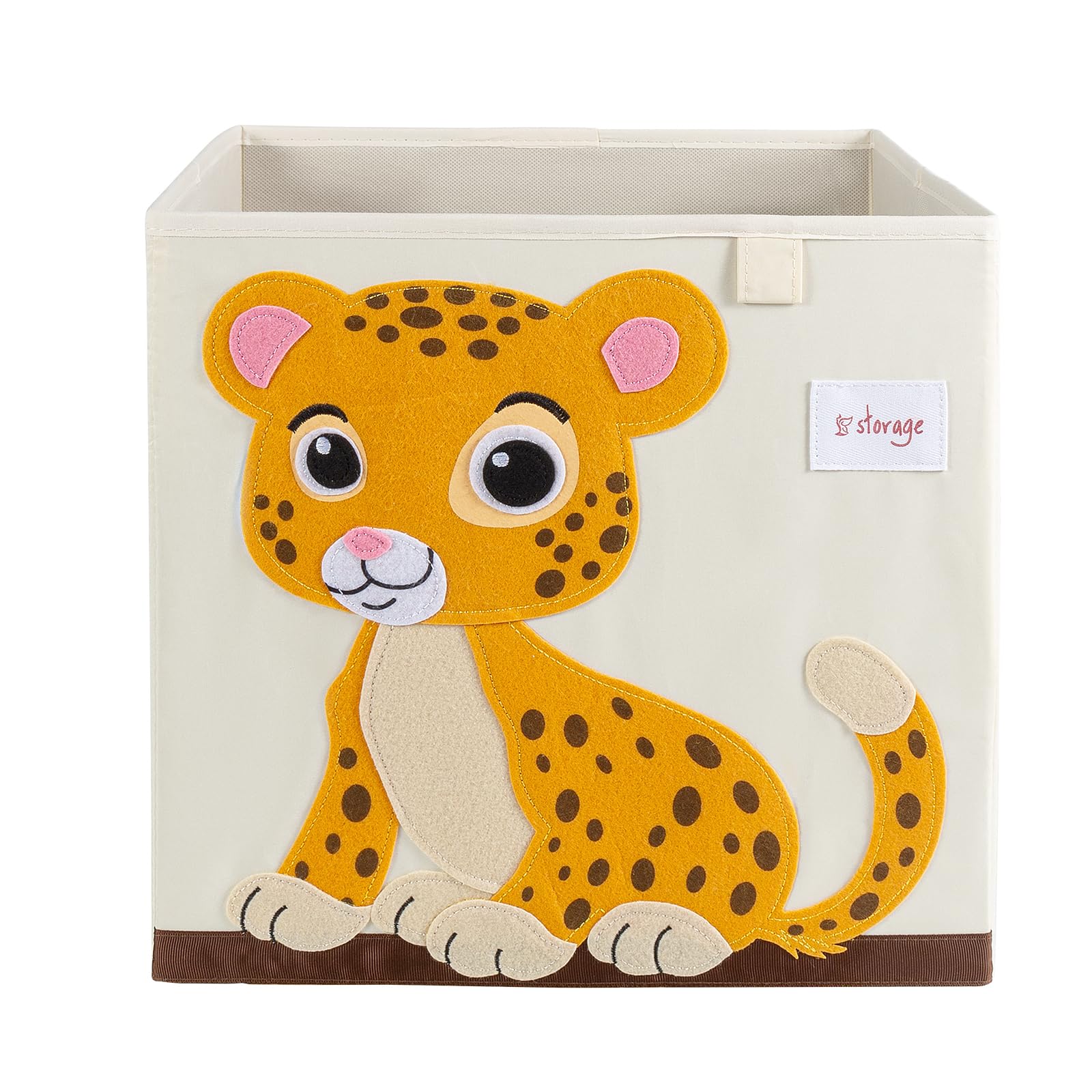 Vmotor Foldable Animal Canvas Storage Toy Box/Bin/Cube/Chest/Basket/Organizer For Kids, 13 inch(Tiger)