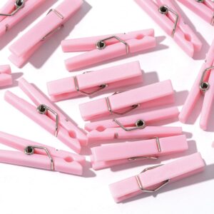 60 baby shower clothespin games mini clothes pins 1.4 inch for party decorations (pink)