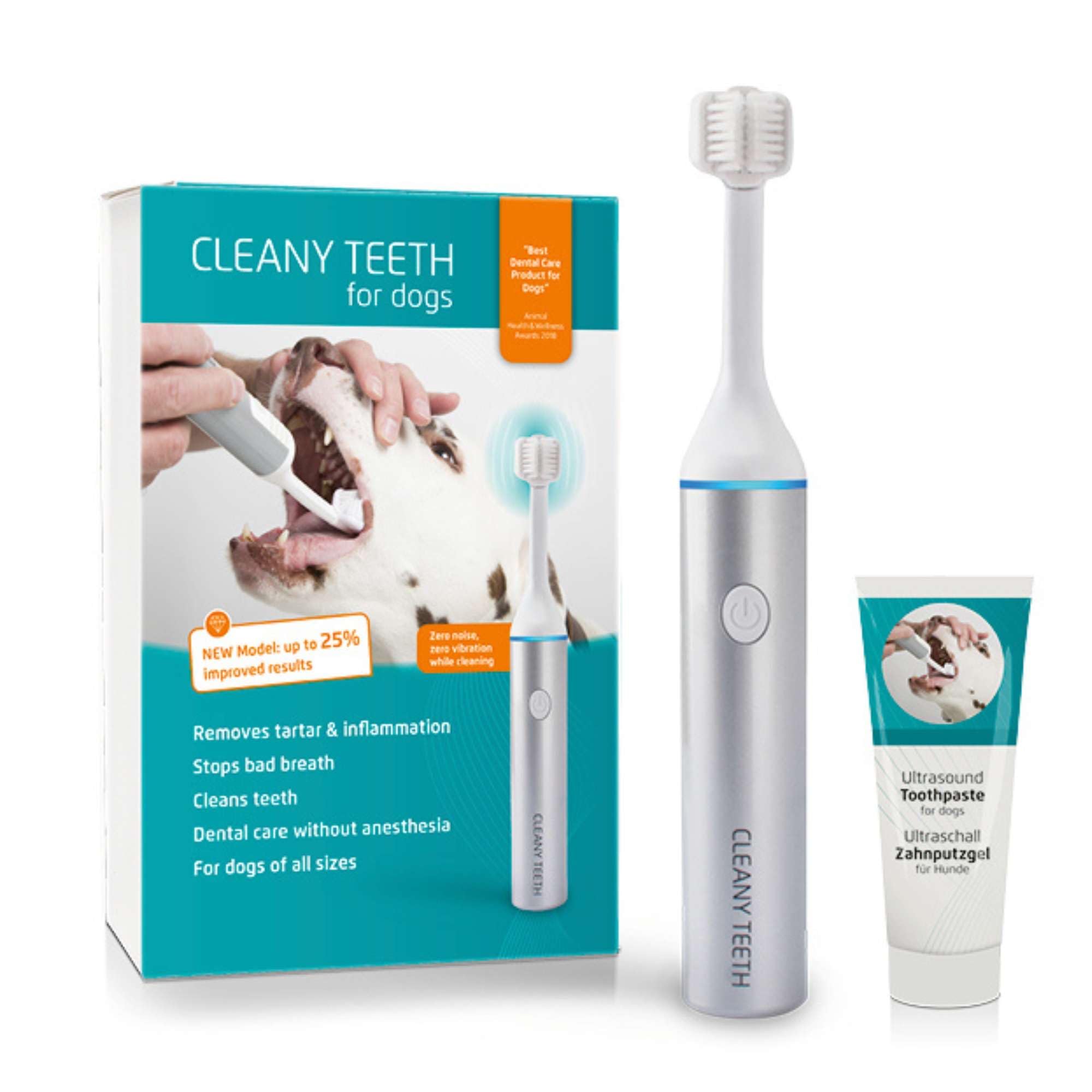 Techmira Cleany Teeth Toothbrush for Dogs Starter Kit