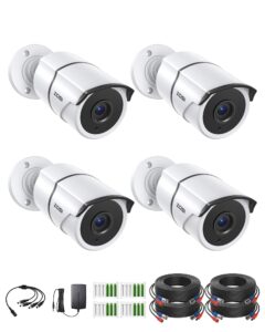 zosi 4pack 1920tvl 1080p hd tvi security cameras 120ft night vision cctv cameras home security day/night waterproof camera for 720p,1080p,5mp,4k hd-tvi analog dvr systems