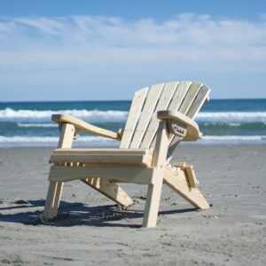 Gazebo Joe's Reclining Wood Folding Adirondack Chair, Made in The USA, Chairs for Patio, Yard, Deck, Lawn Furniture