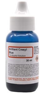 aldon innovating science brilliant cresyl blue, 1% alcohol solution, 30ml (1 fl oz) - excellent for microbiology labs - the curated chemical collection