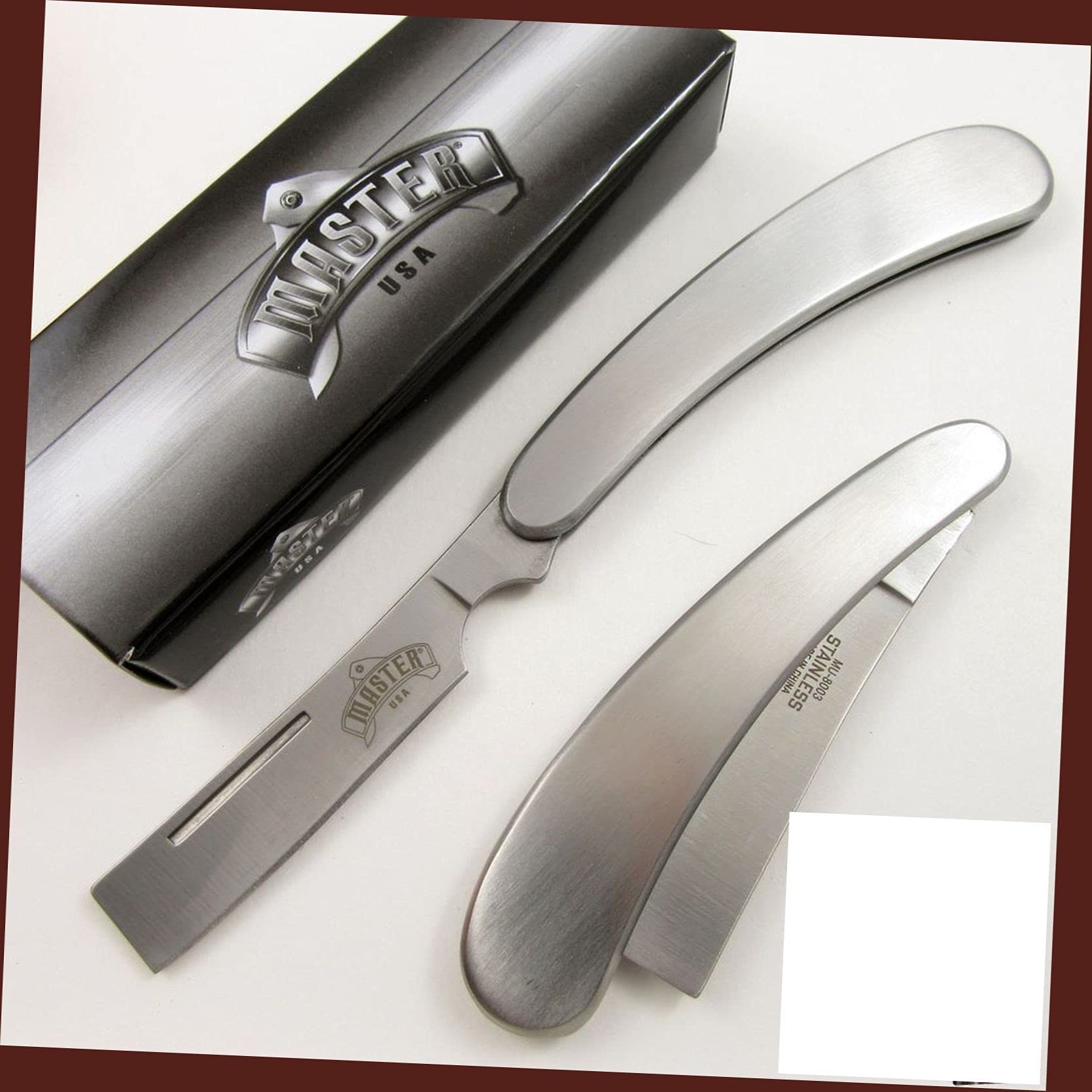 7.75" Silver Medium Straight Razor Folding Knife Knife