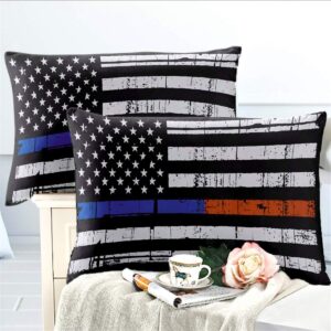 Oliven American Flag Quilt Cover Queen Size Valor Patriot Theme Digital Duvet Cover 3 Piece Bedding Set,Black White Gray