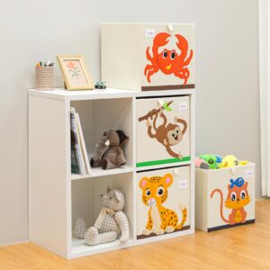 Vmotor Foldable Animal Canvas Storage Toy Box/Bin/Cube/Chest/Basket/Organizer For Kids, 13 inch(Tiger)