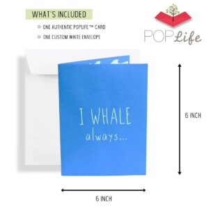 PopLife Humpback Whale Parent and Child 3D Pop Up Card - Mother's Day Gift, Whale Lover's Birthday, Graduation - for Mom, for Daughter, for Son, for Parent, for Dad