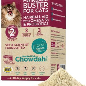 Fidobiotics Hairball Buster, Cat Hairball Aid, with Probiotics, Smoked Fish Chowdah, 2 Billion CFUs, 0.5 oz (15 g)