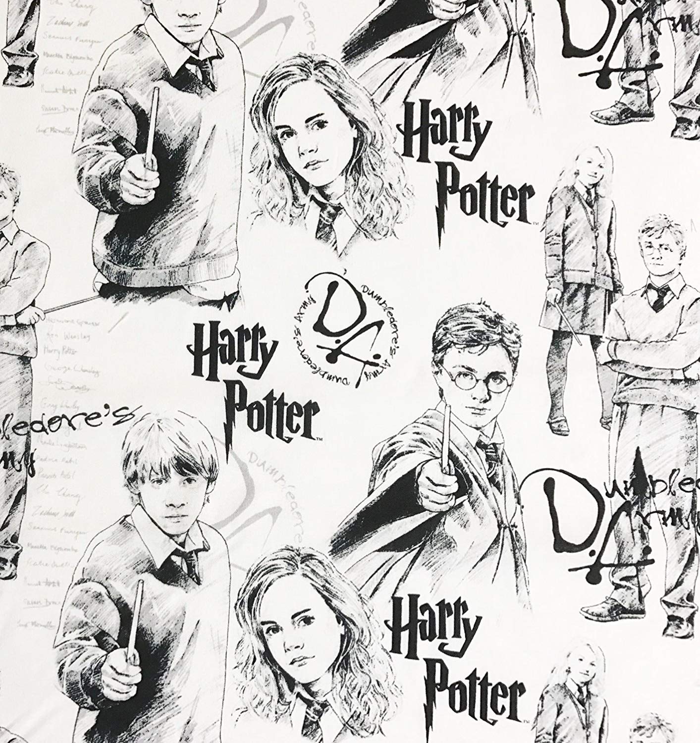 1 Yard - Harry Potter"The Mystery of Magic" in Black on White Cotton Fabric - Officially Licensed (Great for Quilting, Sewing, Craft Projects, Throw Blankets & More) 1 Yard X 44"