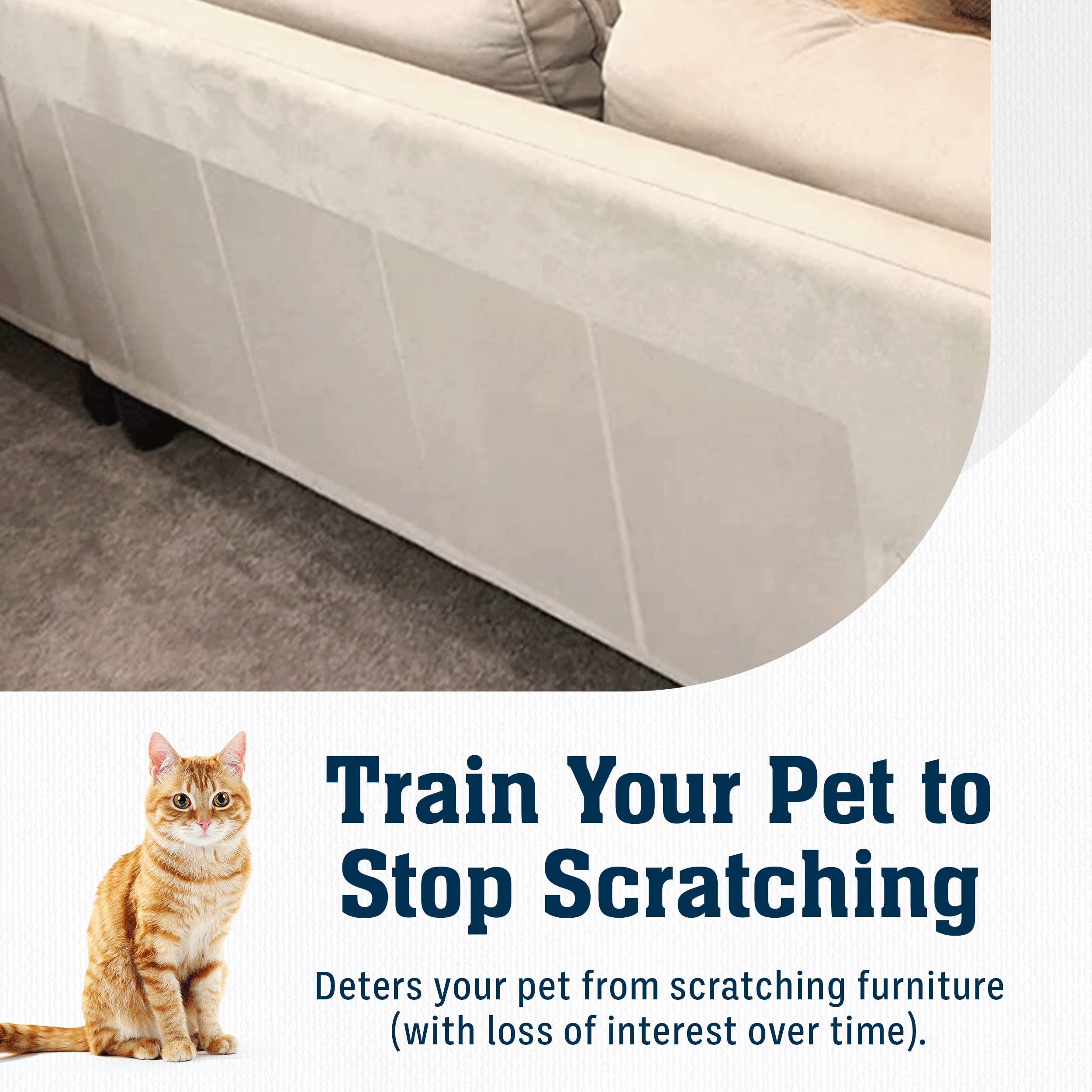 Stelucca Amazing Shields Cat Scratch Furniture Protector - Pack of 10, Adhesive Clear 17x12 in Cat Training Couch Protector - Plastic, Anti Scratching Sticky Tape Cat Repellent Mat - Scratching Post