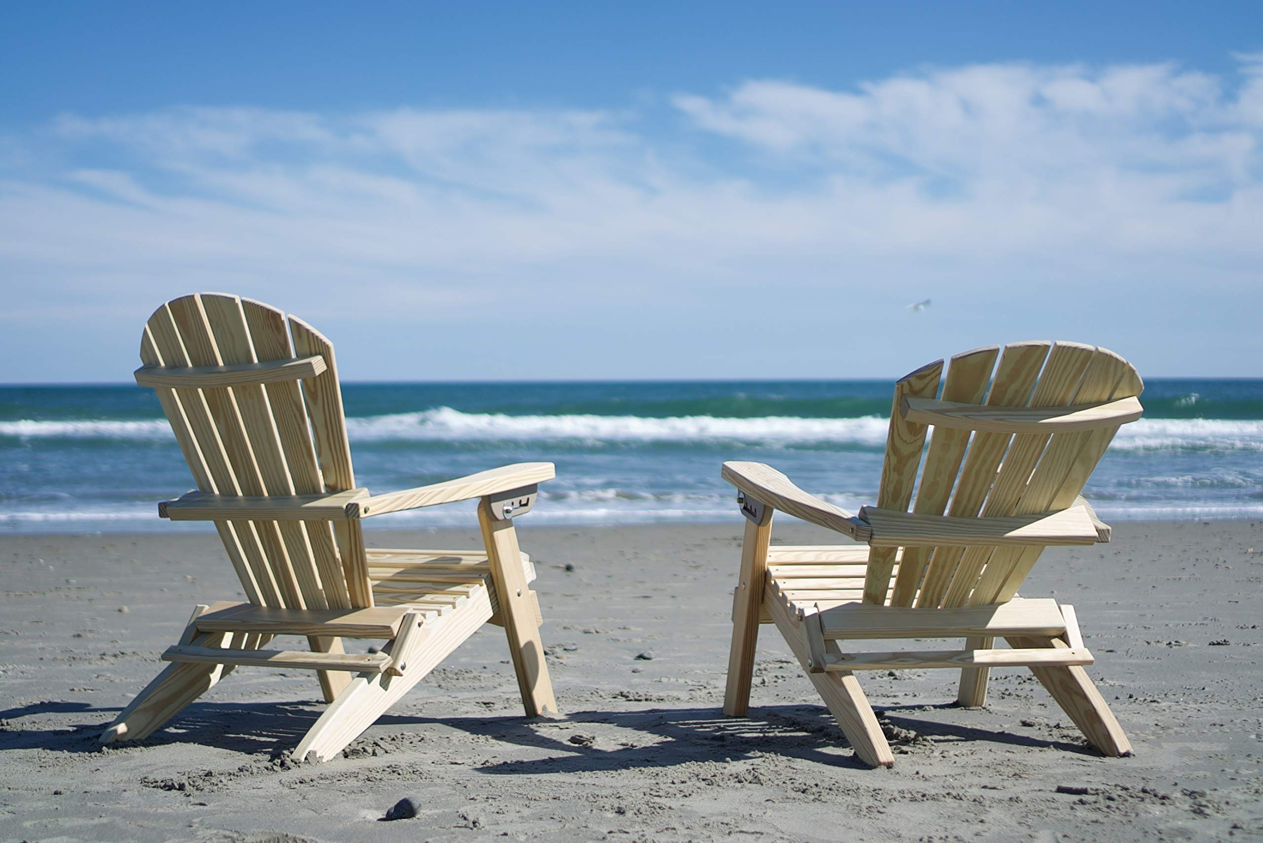 Gazebo Joe's Reclining Wood Folding Adirondack Chair, Made in The USA, Chairs for Patio, Yard, Deck, Lawn Furniture