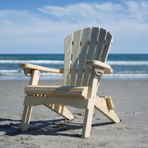 Gazebo Joe's Reclining Wood Folding Adirondack Chair, Made in The USA, Chairs for Patio, Yard, Deck, Lawn Furniture