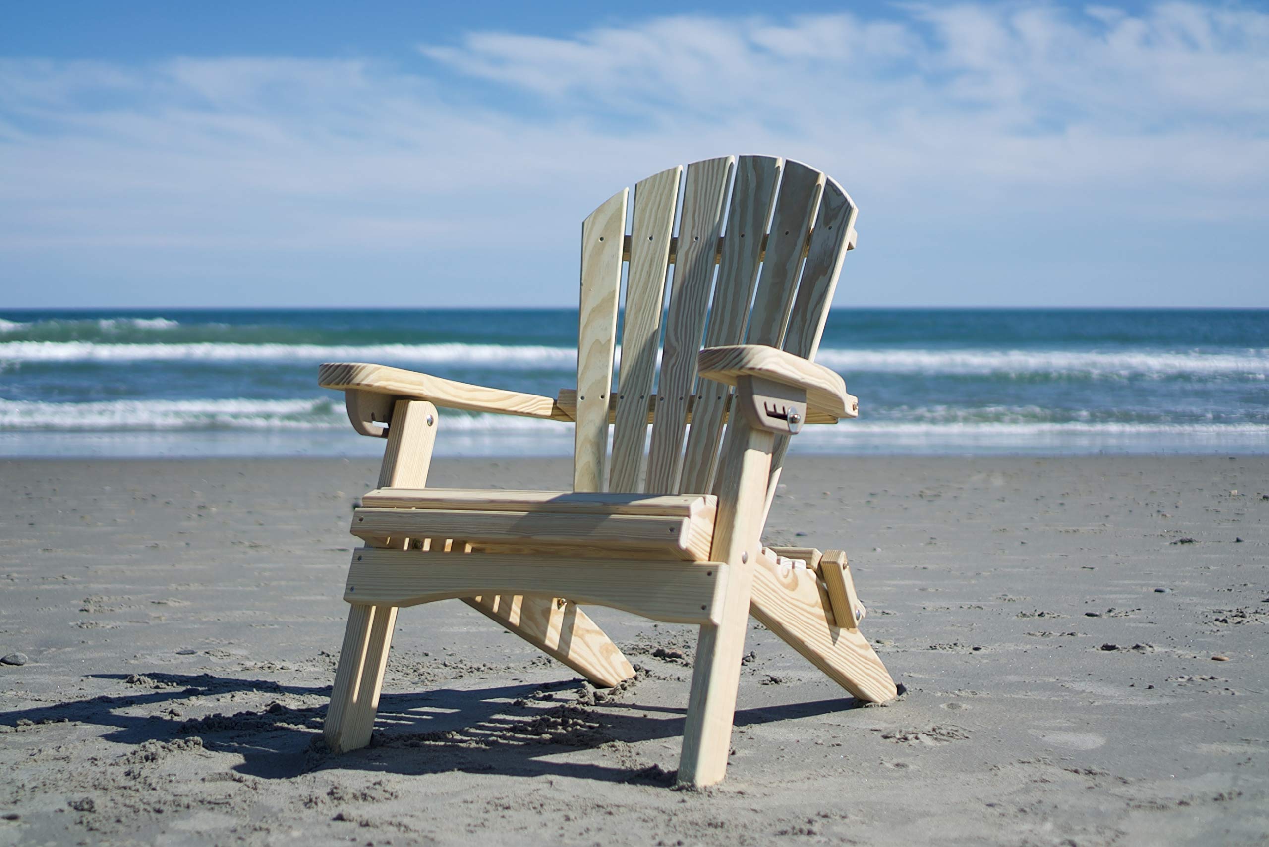 Gazebo Joe's Reclining Wood Folding Adirondack Chair, Made in The USA, Chairs for Patio, Yard, Deck, Lawn Furniture