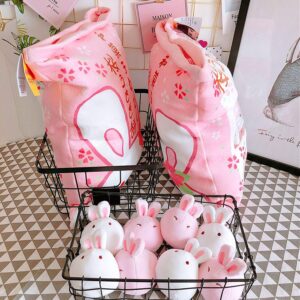 Nenalayo Cute Throw Pillow Stuffed Animal Toys Removable Fluffy Bunnies Creative Gifts for Teens Girls Kids