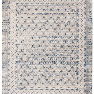 SAFAVIEH Brentwood Collection Area Rug - 9' x 12', Light Grey & Blue, Traditional Oriental Distressed Design, Non-Shedding & Easy Care, Ideal for High Traffic Areas in Living Room, Bedroom (BNT899G)