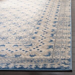 SAFAVIEH Brentwood Collection Area Rug - 9' x 12', Light Grey & Blue, Traditional Oriental Distressed Design, Non-Shedding & Easy Care, Ideal for High Traffic Areas in Living Room, Bedroom (BNT899G)