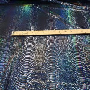 New Creations Fabric & Foam Inc, 60" Wide Iridescent Snake Skin Print On A Nylon 2 Way Stretch Spandex Fabric by The Yard. (Black on Black)