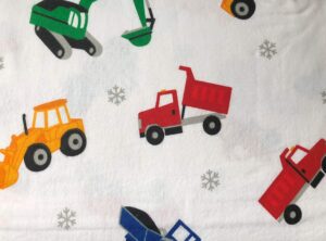 rugged bear bedding 3 piece twin size single bed cotton flannel sheet set vintage colorful old construction vehicles on white