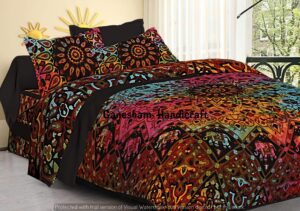 klavate indian hippie gypsy home decor tapestry boho quilt cover throw blanket cotton reversible queen tie & die mandala duvet cover comforter set (multicolor) (multi) (multi)