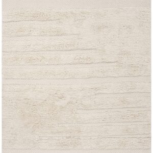 SAFAVIEH Kenya Collection Area Rug - 6' x 9', Ivory, Hand-Knotted Rustic Textured Wool, Ideal for High Traffic Areas in Living Room, Bedroom (KNY951A)