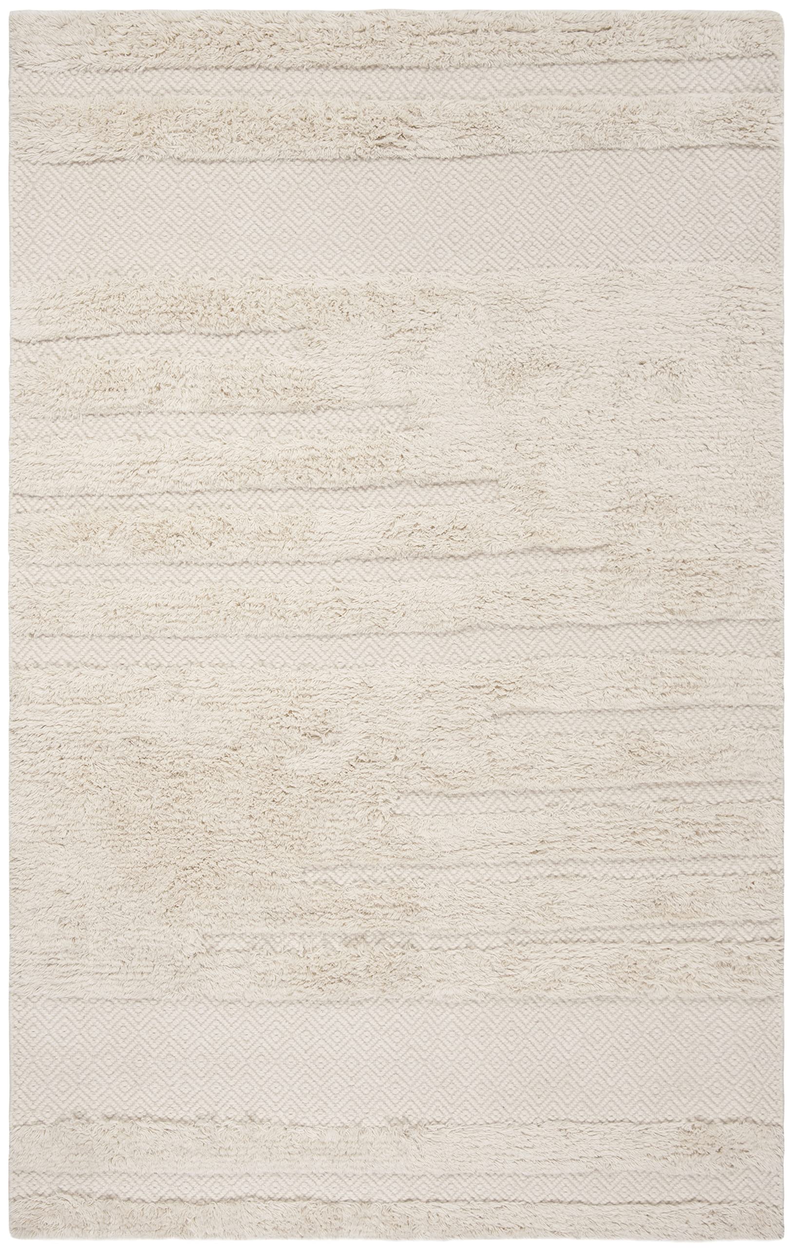 SAFAVIEH Kenya Collection Area Rug - 6' x 9', Ivory, Hand-Knotted Rustic Textured Wool, Ideal for High Traffic Areas in Living Room, Bedroom (KNY951A)