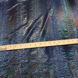 New Creations Fabric & Foam Inc, 60" Wide Iridescent Snake Skin Print On A Nylon 2 Way Stretch Spandex Fabric by The Yard. (Black on Black)