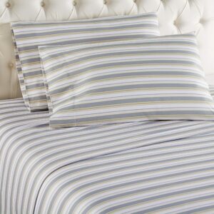 thermee micro flannel sheet set, city stripe, queen