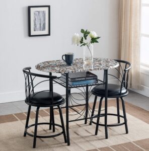 kings brand furniture somis pub dining set, black