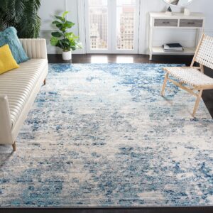 safavieh brentwood collection area rug - 8' x 10', light grey & blue, modern abstract design, non-shedding & easy care, ideal for high traffic areas in living room, bedroom (bnt822f)