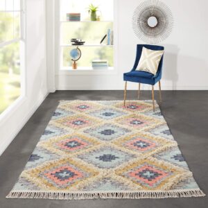 Novogratz by Momeni Indio 100% Wool Hand Made Contemporary Area Rug, 5' X 7', Multi