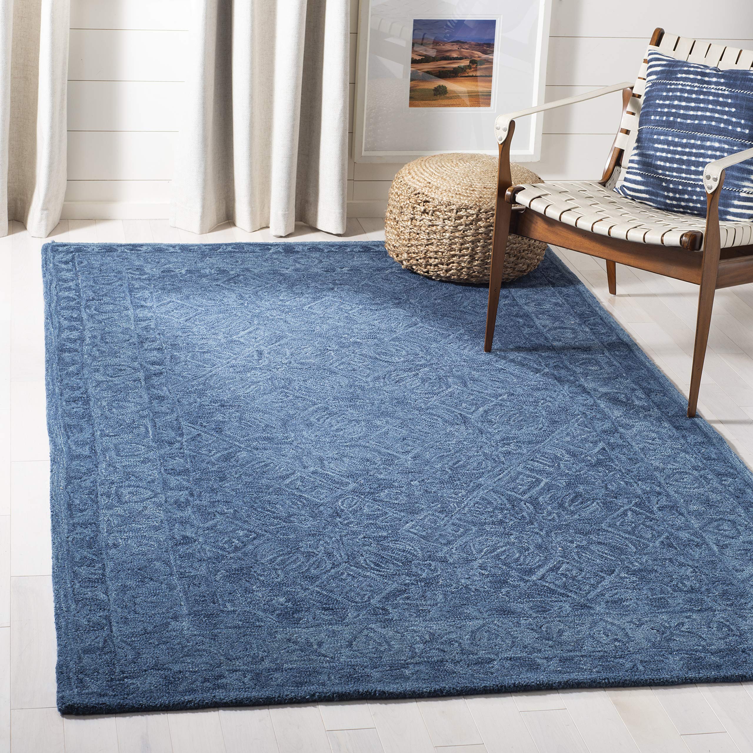 SAFAVIEH Dip Dye Collection 3' x 5' Navy Blue DDY151N Handmade Premium Wool Area Rug