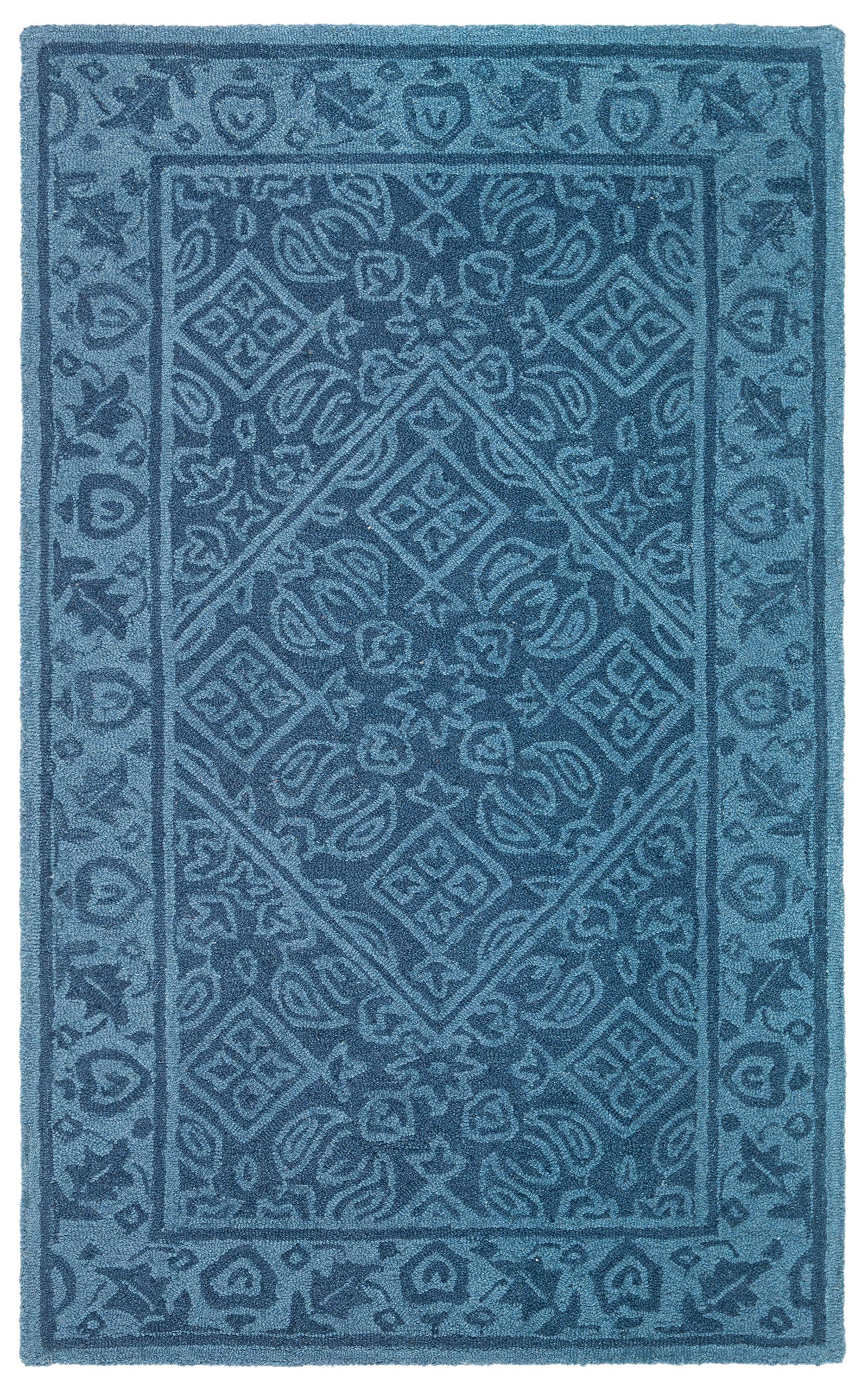 SAFAVIEH Dip Dye Collection 3' x 5' Navy Blue DDY151N Handmade Premium Wool Area Rug