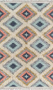 novogratz by momeni indio 100% wool hand made contemporary area rug, 5' x 7', multi