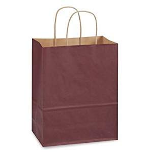 k-kraft tags with 15 usa large colorful kraft paper gift wrap bags (13" tall x 10" wide x 5" gusset) (maroon)